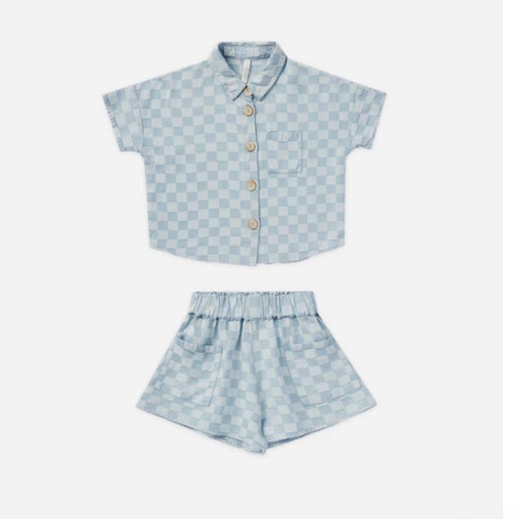 Rylee + Cru | Matching Sets | Rylee Cru Kelli Set In Blue Check ...